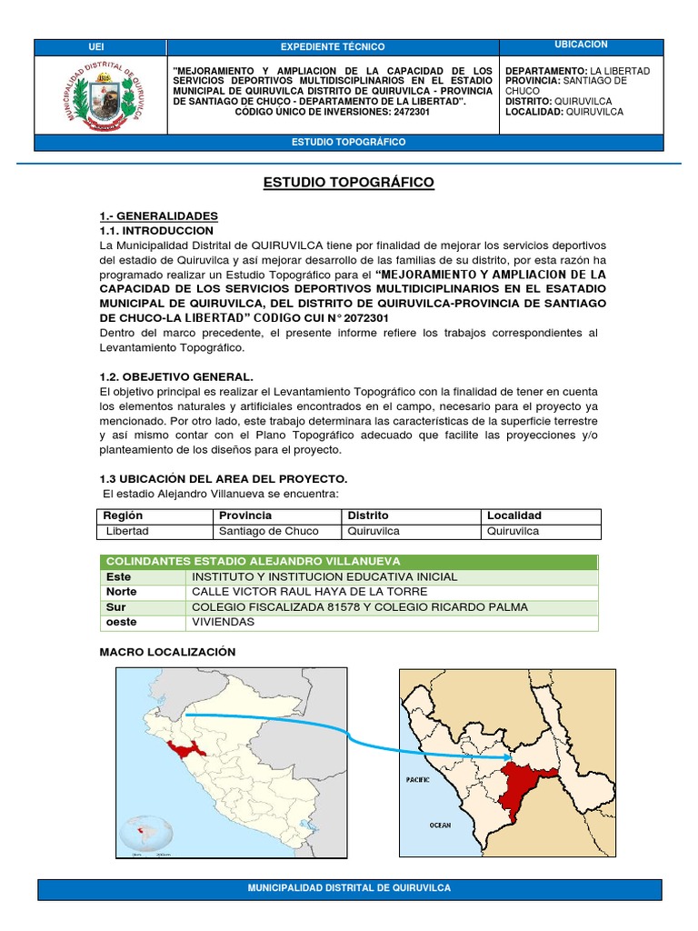 Estudio Topográfico | PDF | Topografía | Ciencias fisicas