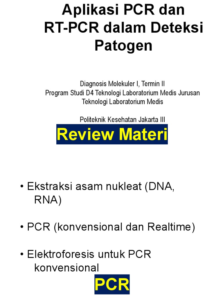 Deteksi Patogen dengan PCR dan RT-PCR | PDF