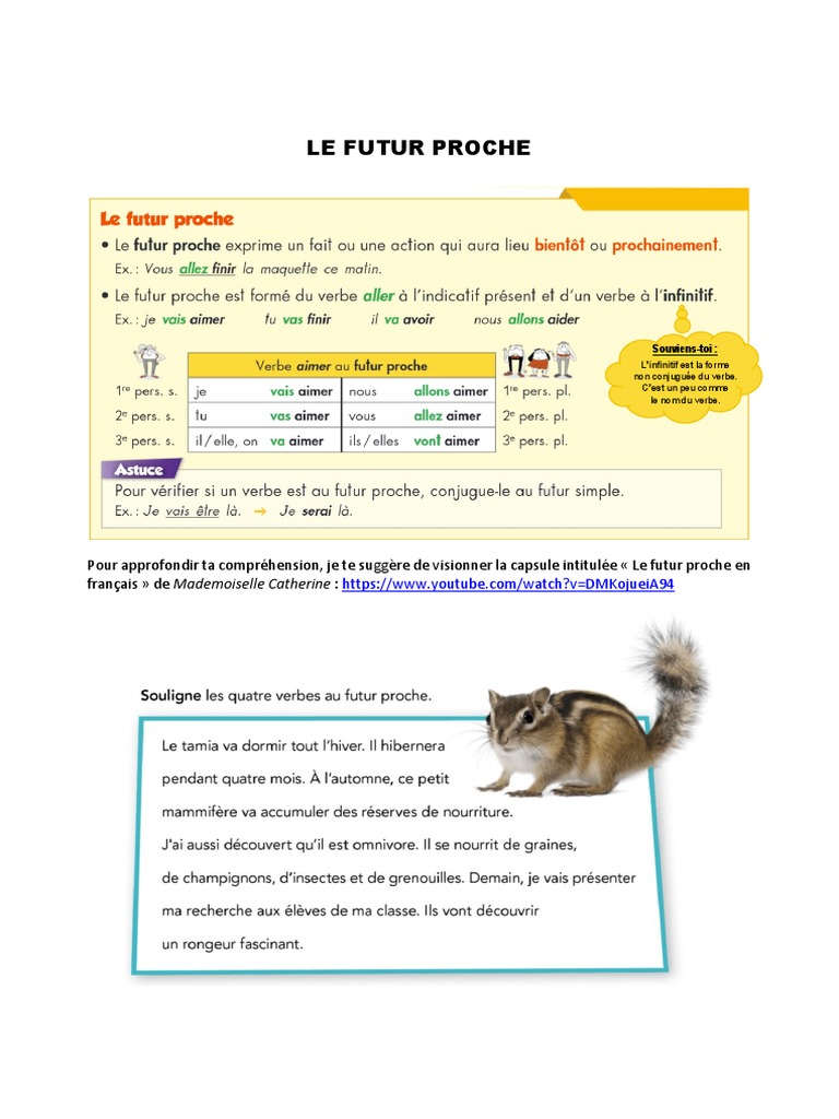 Le Futur Proche Eleves | PDF | Verbe | Linguistique