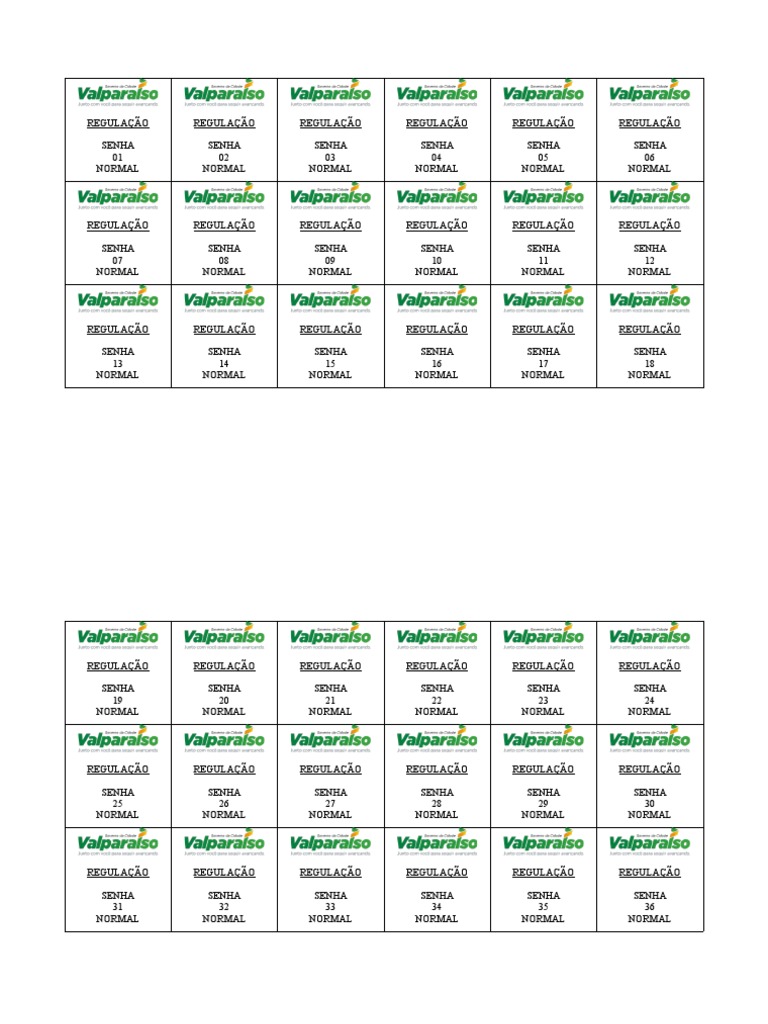 SENHAS NORMAIS | PDF