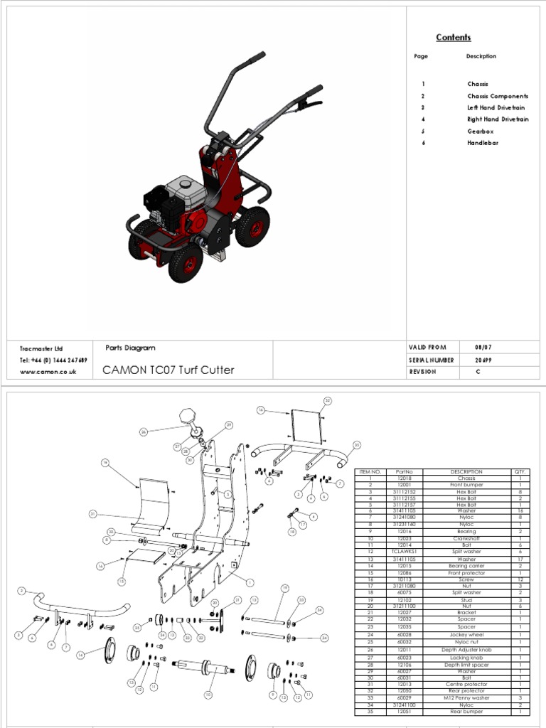 CAMON TC07 Turf Cutter Parts Diagram - March 2015 | PDF
