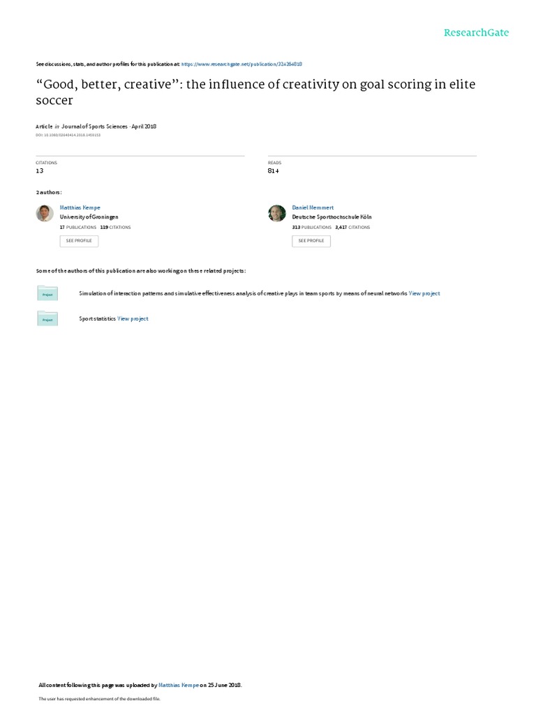 Scoring Creativity | PDF | Creativity | Association Football