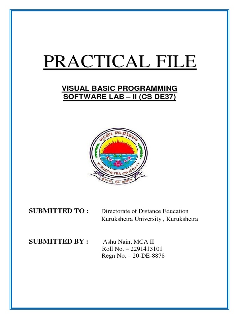 VB Practical File | PDF | Software Engineering | Graphical User Interfaces