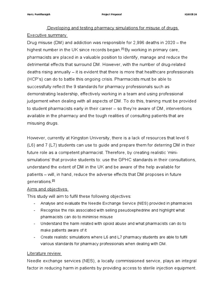 Project Proposal Final With Refs | PDF | Pharmacy | Simulation Project Proposal Final With Refs | PDF | Pharmacy | Simulation
