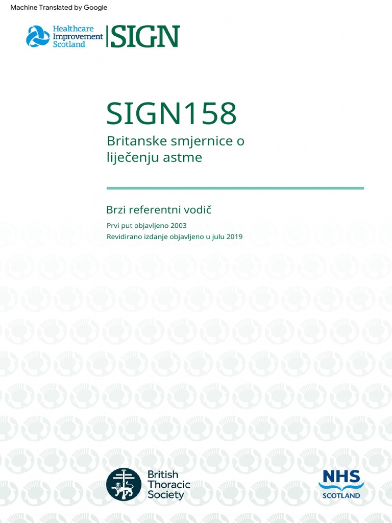 BTS - SIGN Asthma Guideline Quick Reference Guide 2019 | PDF