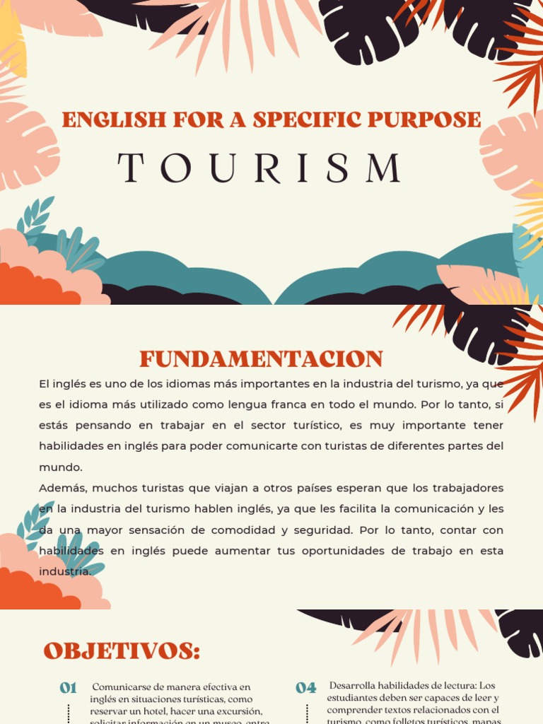ESP - Tourism Syllabus Programa | PDF | Turismo | Idioma en Inglés