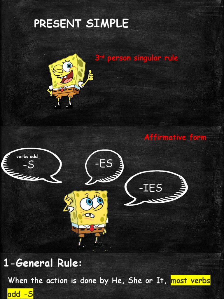Present Simple 3rd Person by Spongebob | PDF | Human Communication ...