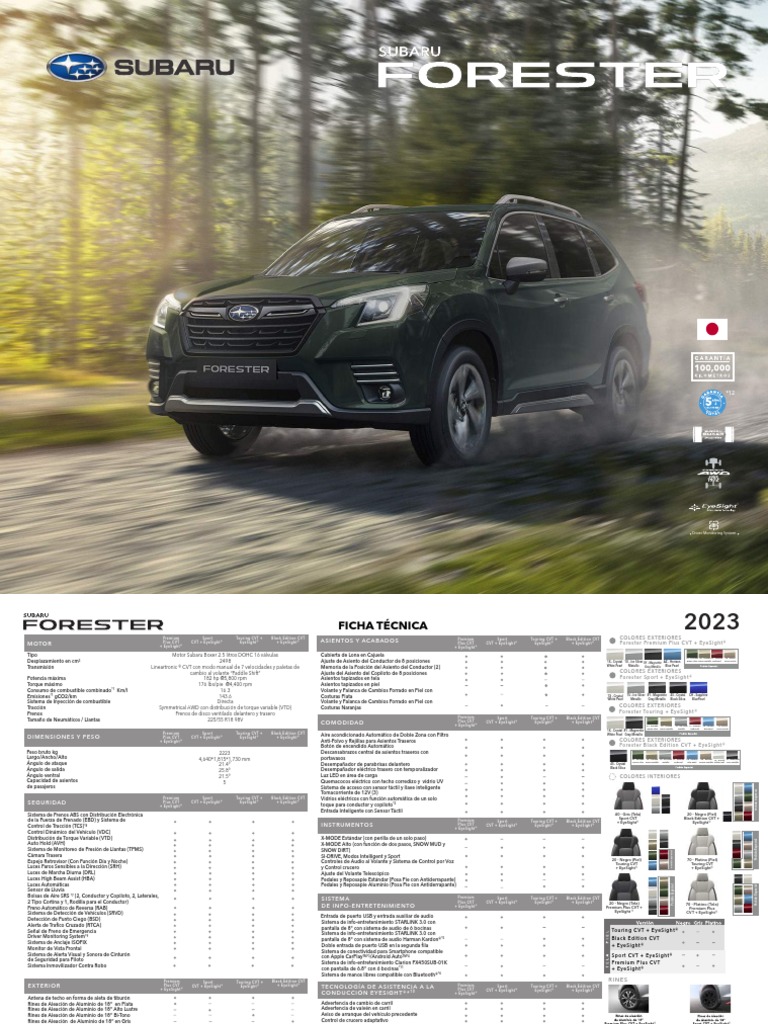Ficha Técnica Forester 2023 | PDF