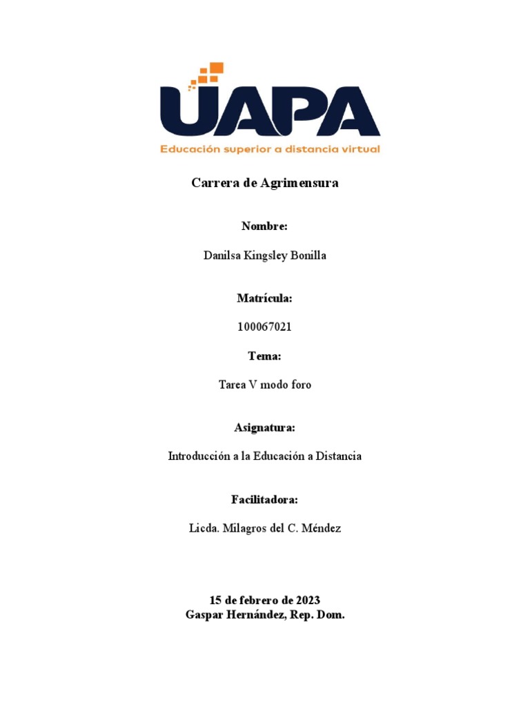 Tarea V Modo Foro | PDF