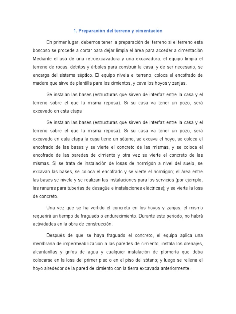 Pasos de Construccion de Vivienda | PDF | Hormigón | Fundación (Ingeniería)