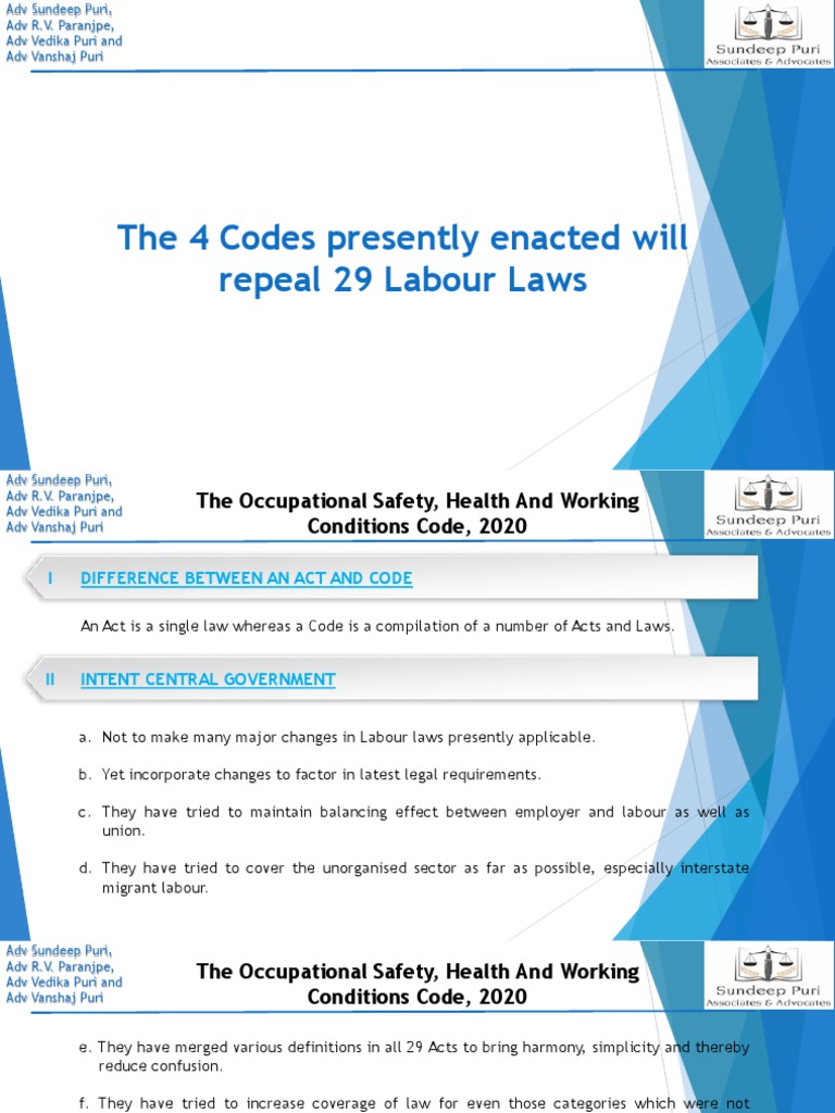 New Labour Codes | PDF | Employment | Wage