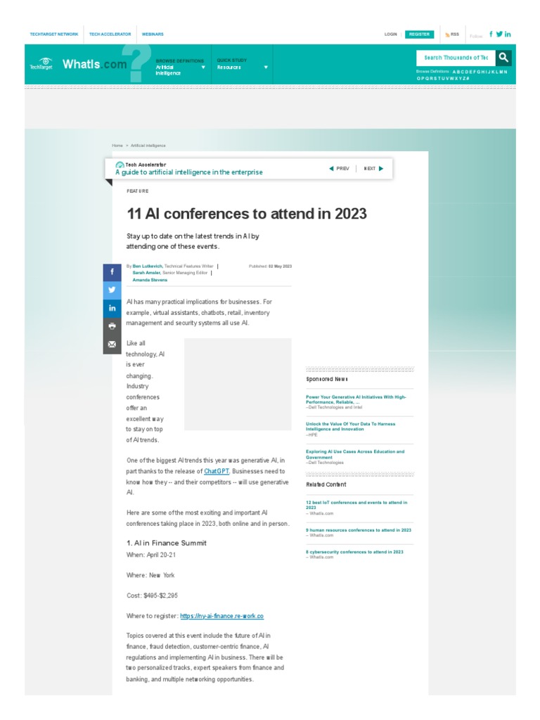 WWW Techtarget Com Whatis Feature Top AI Conferences and Virtual Events ...