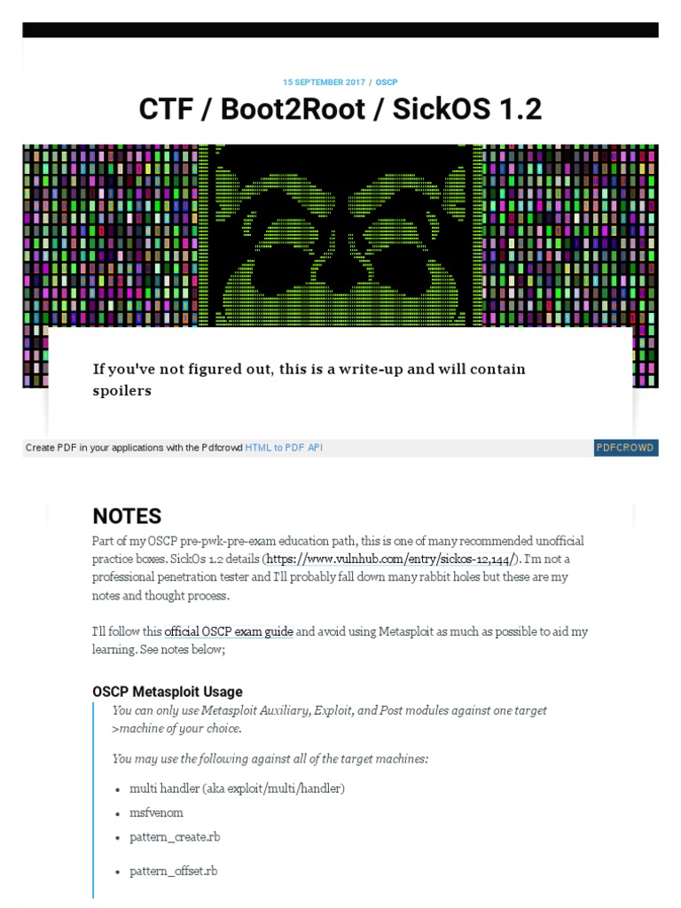 CTF - Boot2Root - SickOS 1.2 | PDF | World Wide Web | Internet & Web