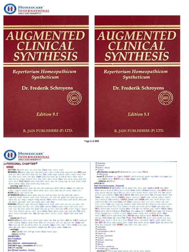 Synthesis Repertory 9.1 (Mind) | PDF