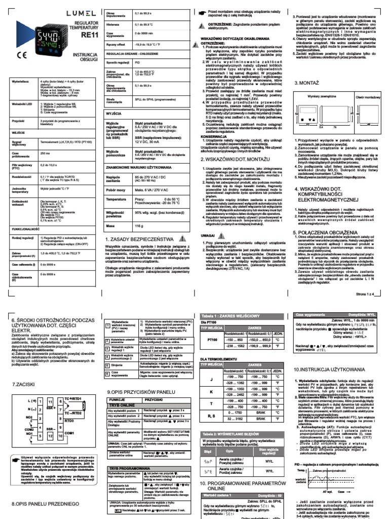RE11 Instrukcja Obslugi | PDF