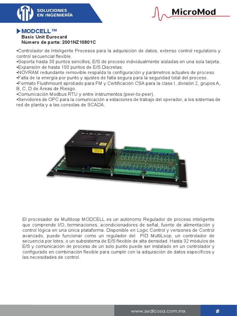 MODCELL Basic Unit Eurocard | PDF | Microprocesador | Scada