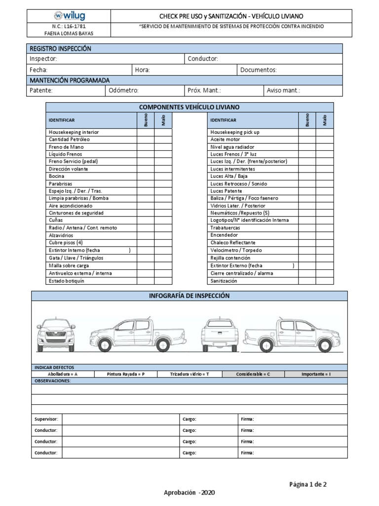 Check List Vehiculos 3 | PDF
