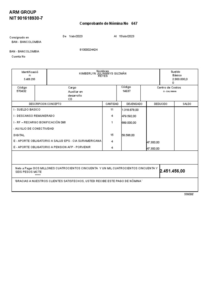 Comprobante 647 | PDF