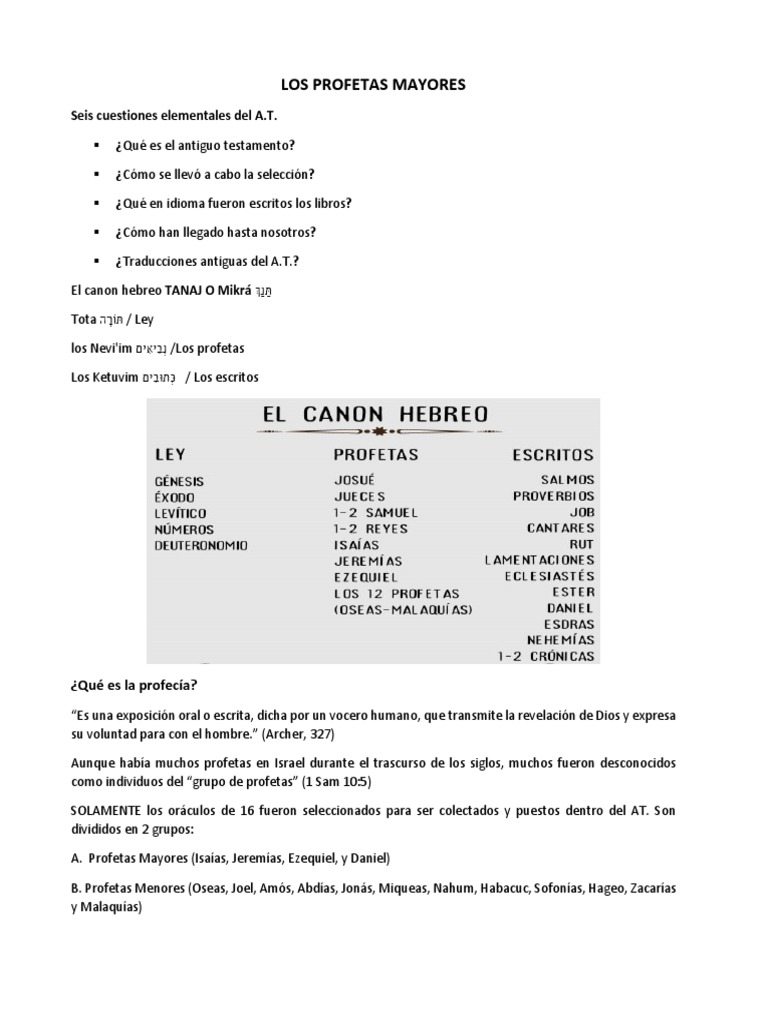 Los Profetas Mayores | PDF | Profeta | Profecía