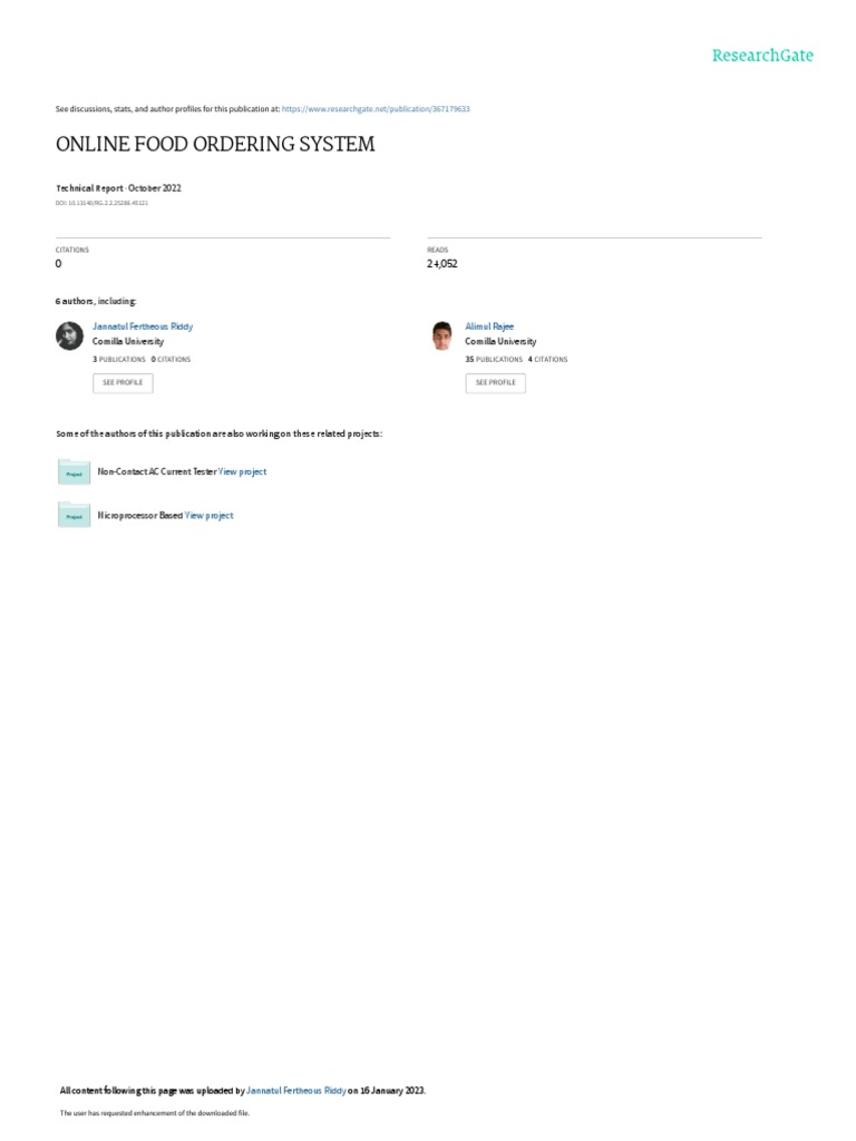 Online Food Ordering System | PDF | Model–View–Controller | World Wide Web