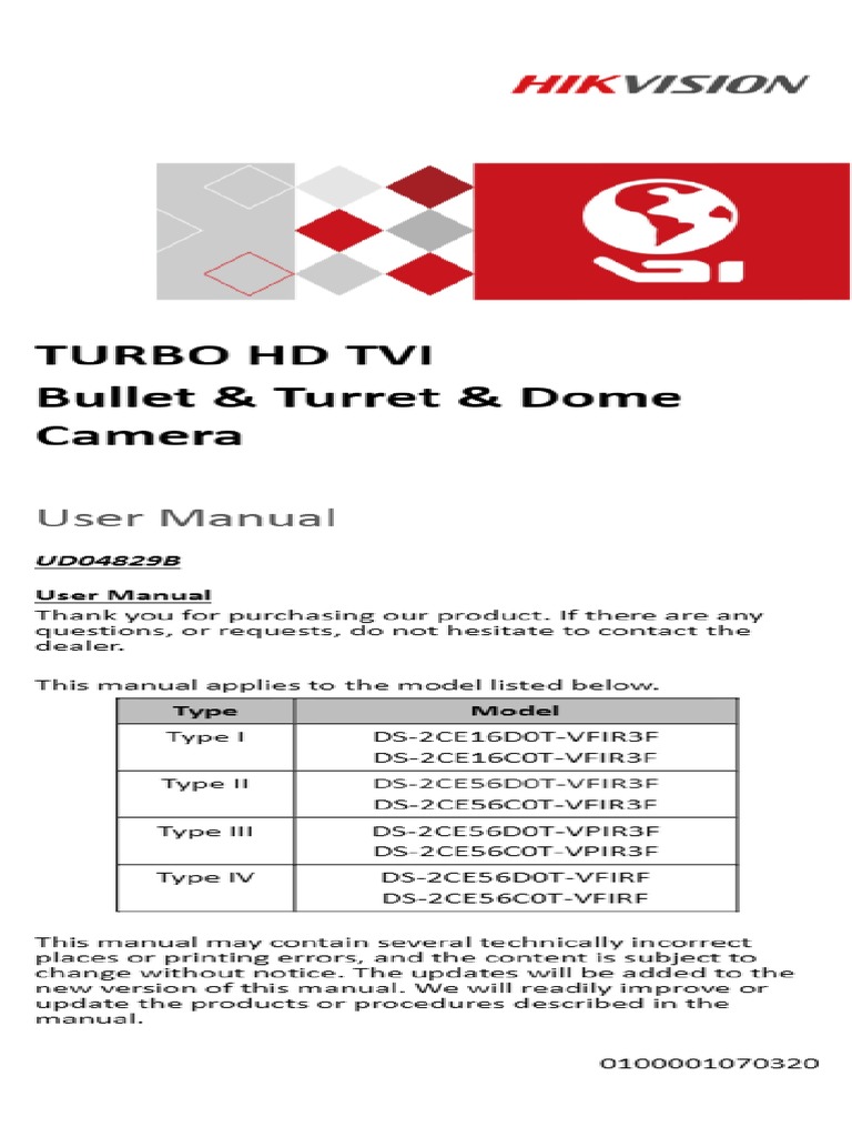 Hikvision DS-2CE16D0T-VFIR3F Turbo HD Camera User Manual - Manualzz | PDF