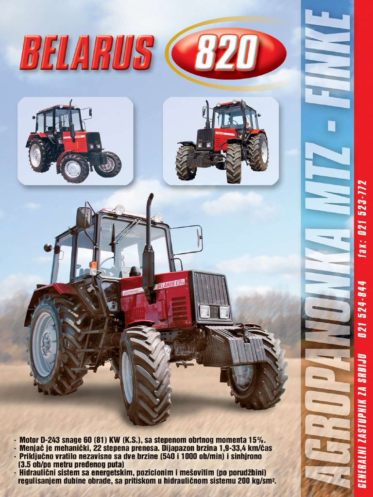 Belarus MTZ-820 Karakteristike | PDF
