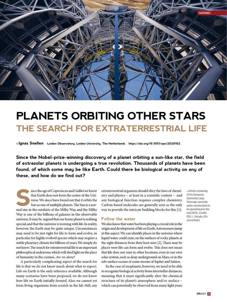 Planets Orbiting Other Stars - The Search For Extraterrestrial Life ...