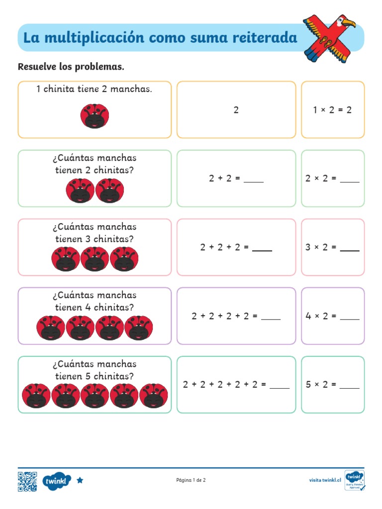 Guia de Trabajo Multiplicacion Como Suma Reiterada | PDF
