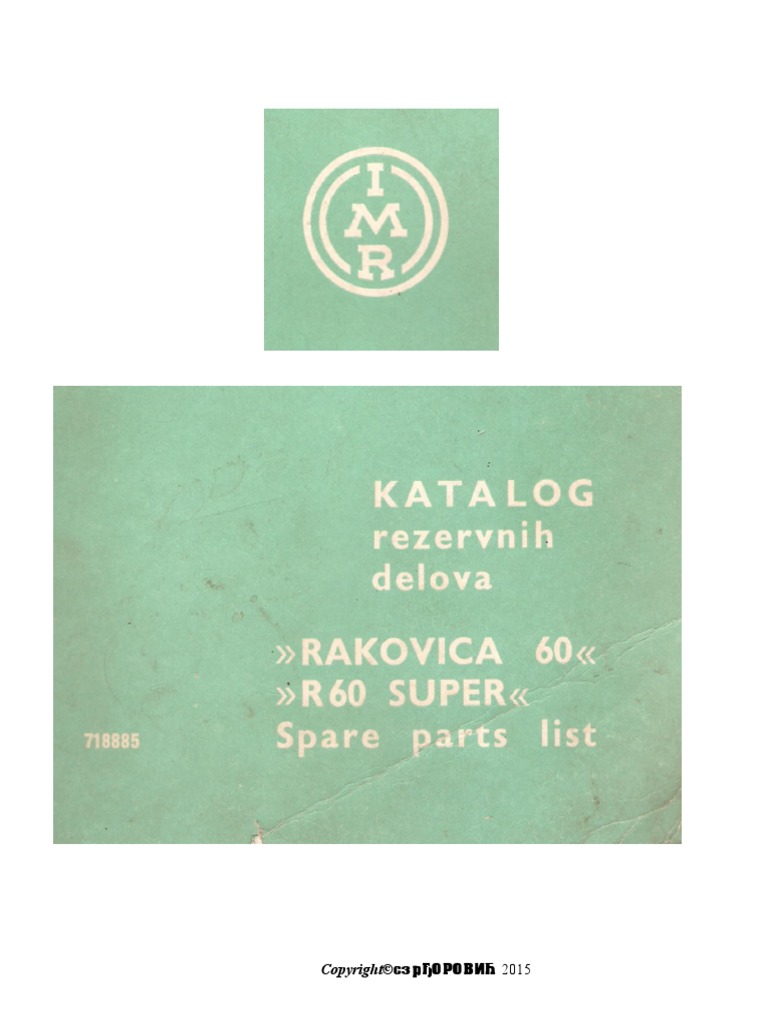 RAKOVICA 60 Katalog Rezervnih Delova | PDF