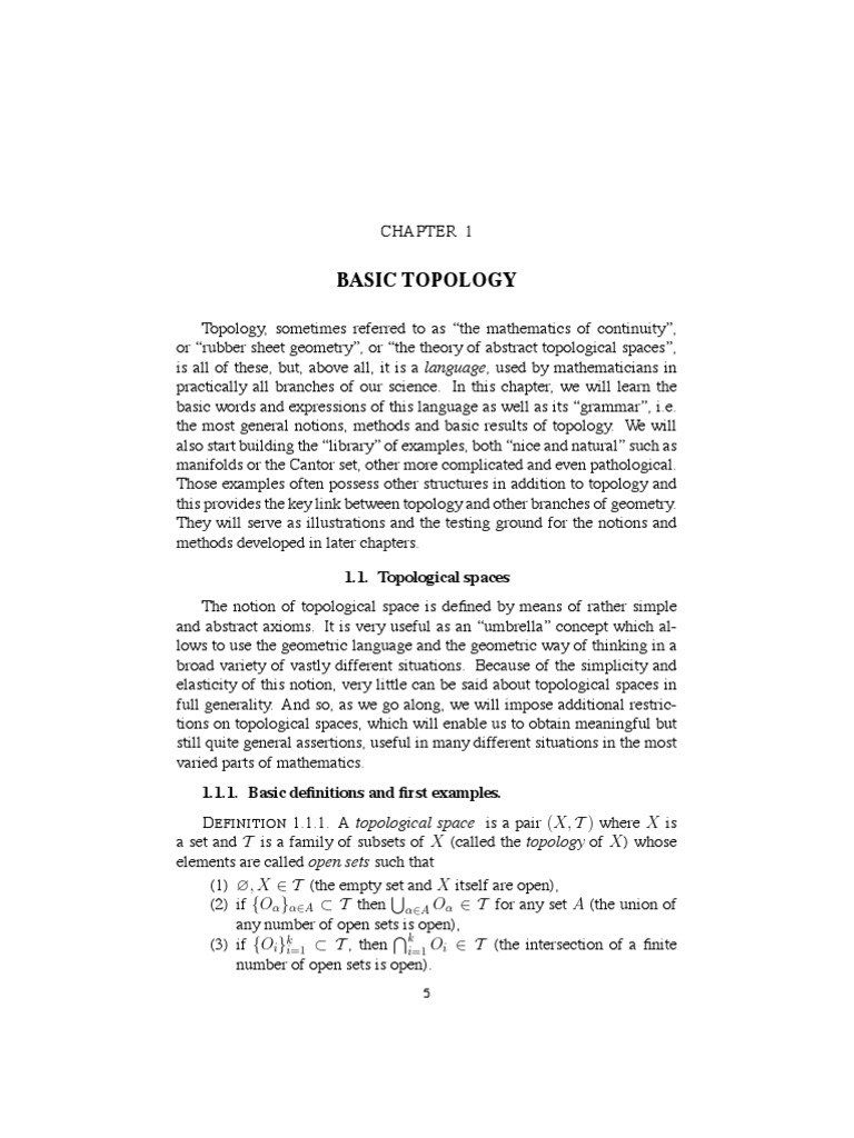 Basic Topology: 1.1. Topological Spaces | PDF | Compact Space ...