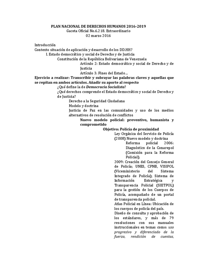 Interagencialidad en Derechos Humanos 2016-2019 | PDF | Policía ...