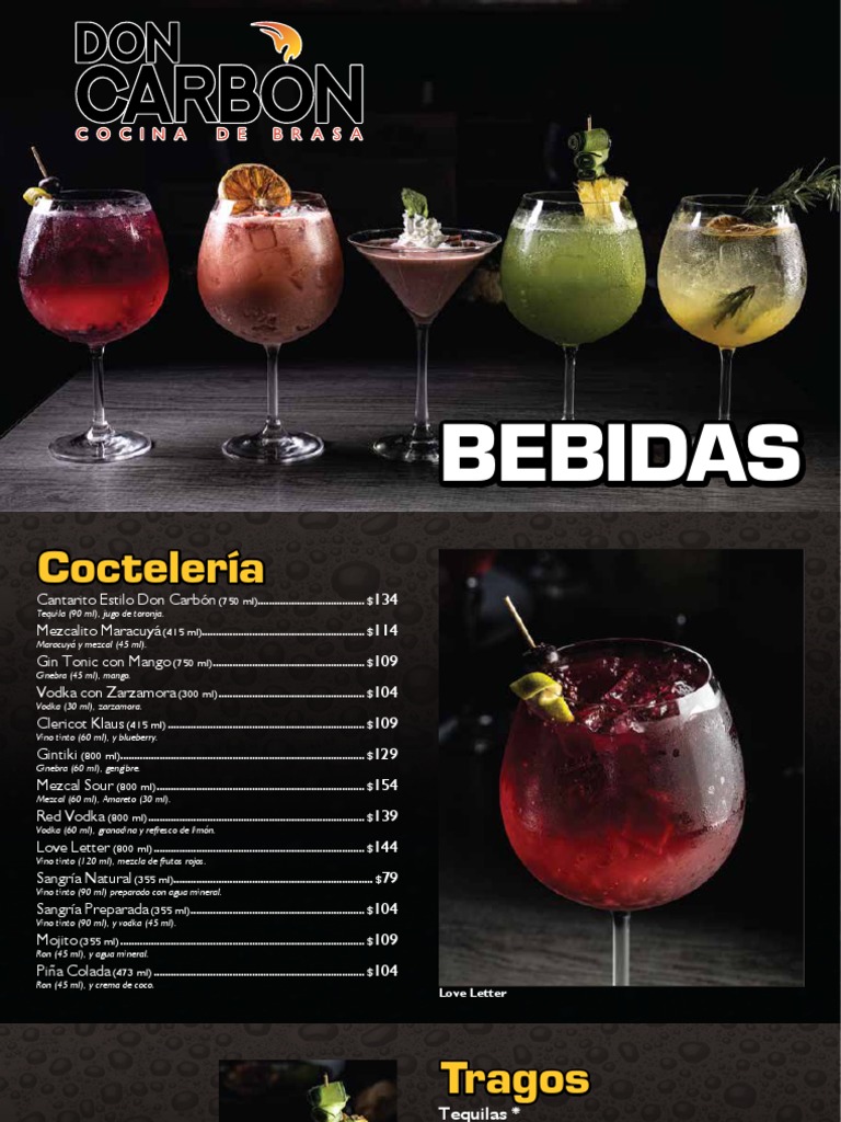 Menu Bebidas B Share | PDF | Bebidas Destiladas | Vino