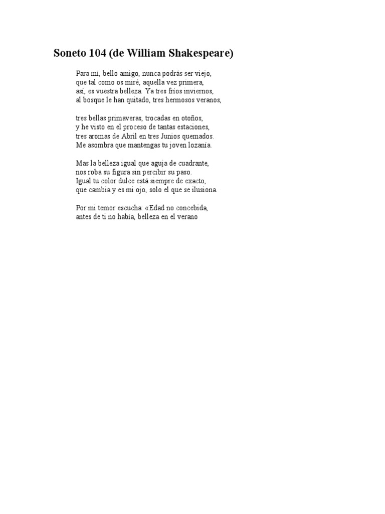 Soneto 104 | PDF