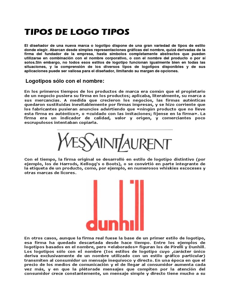 Tipos de Logo Tipo | PDF | Logos | Marca