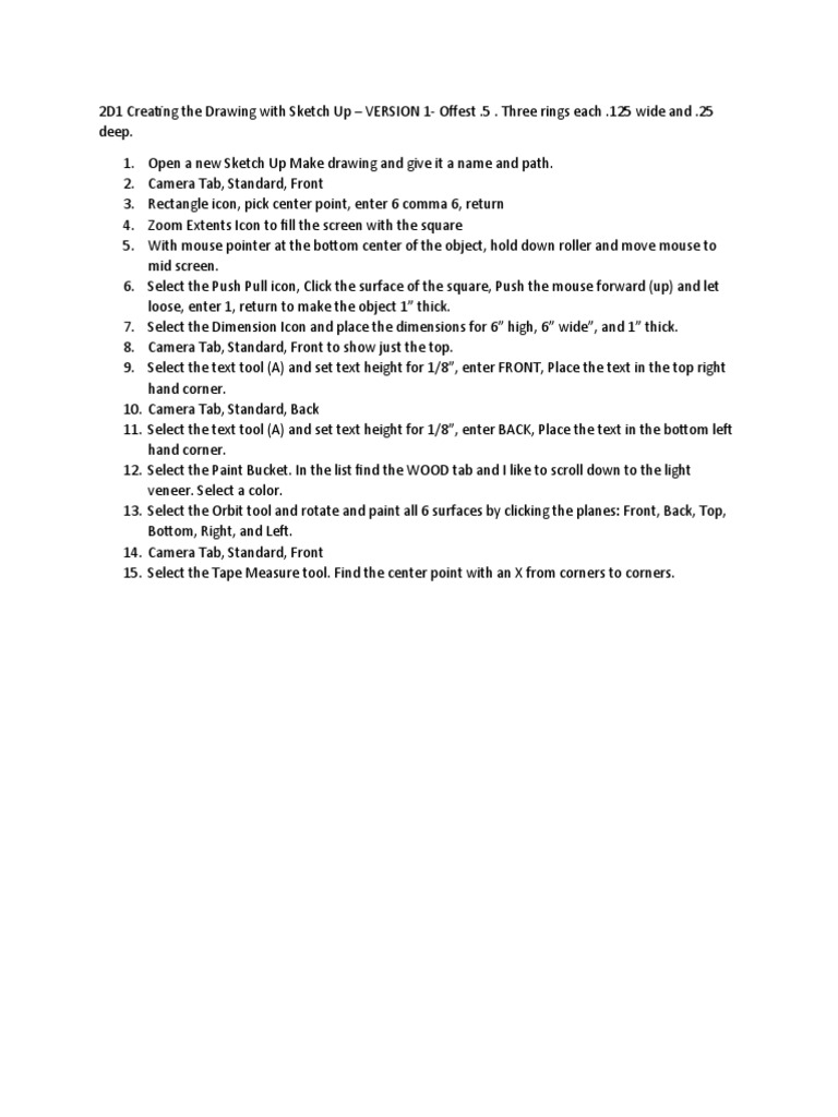 2d1 Creating The Drawing With Sketchup Step by Step | PDF | Drawing | Camera