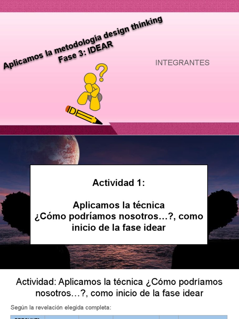 Plantilla 2do_Aplicamos la metodología design thinking Fase 3_ IDEAR | PDF