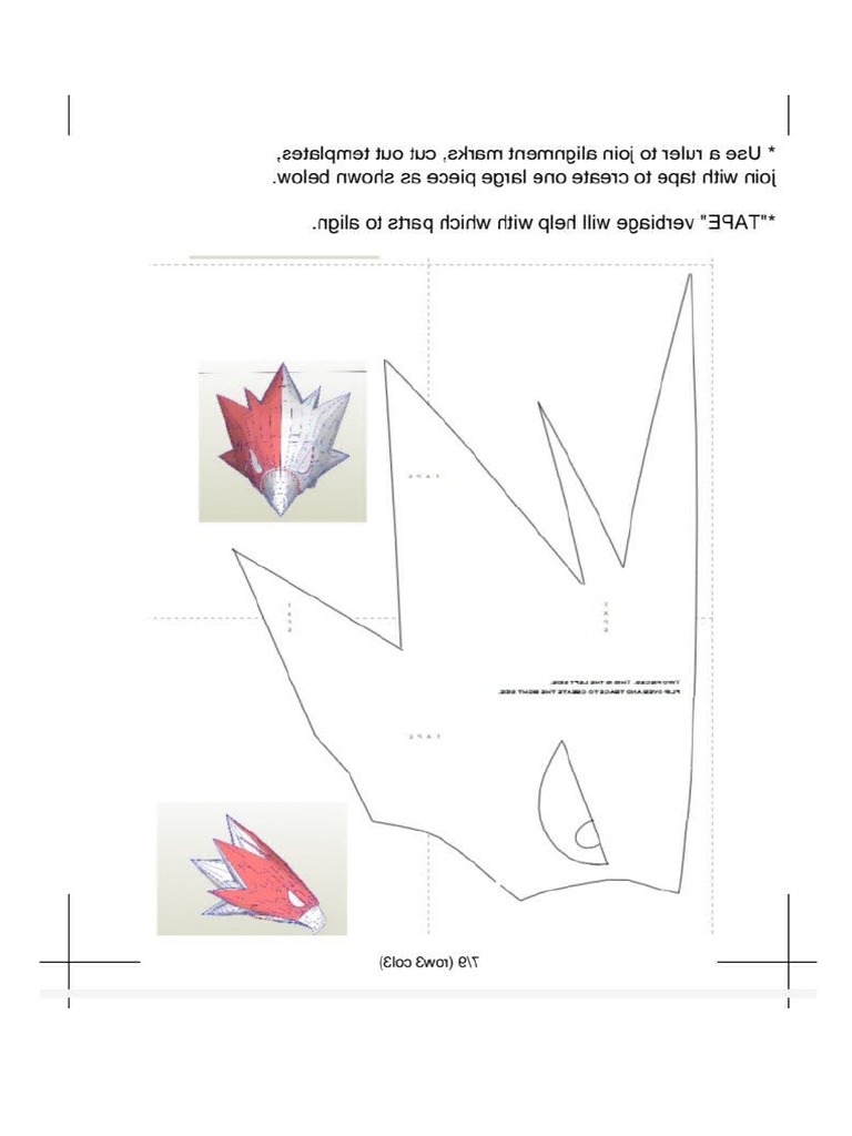 plantilla máscara de Tokoyami bnha | PDF