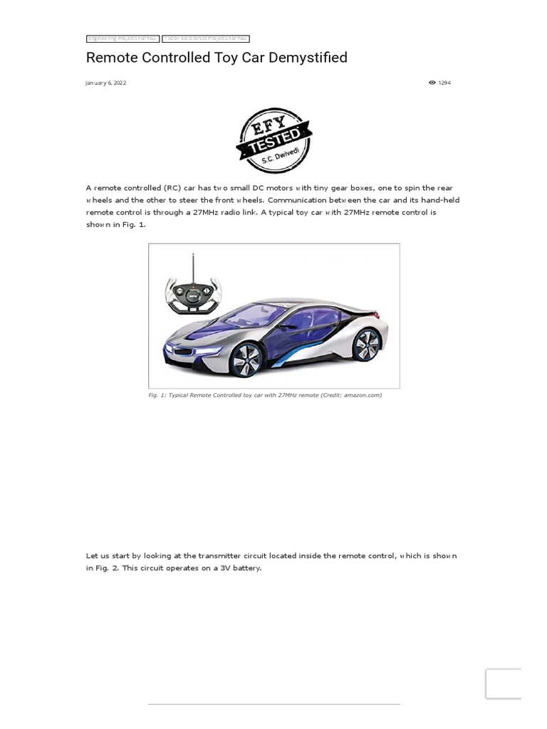 Remote Controlled Toy Car Demystified | PDF