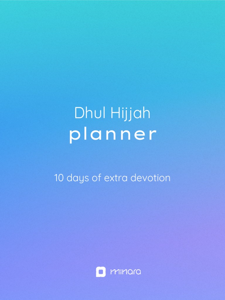 Dhul Hijjah Planner | PDF | Hajj | Takbir