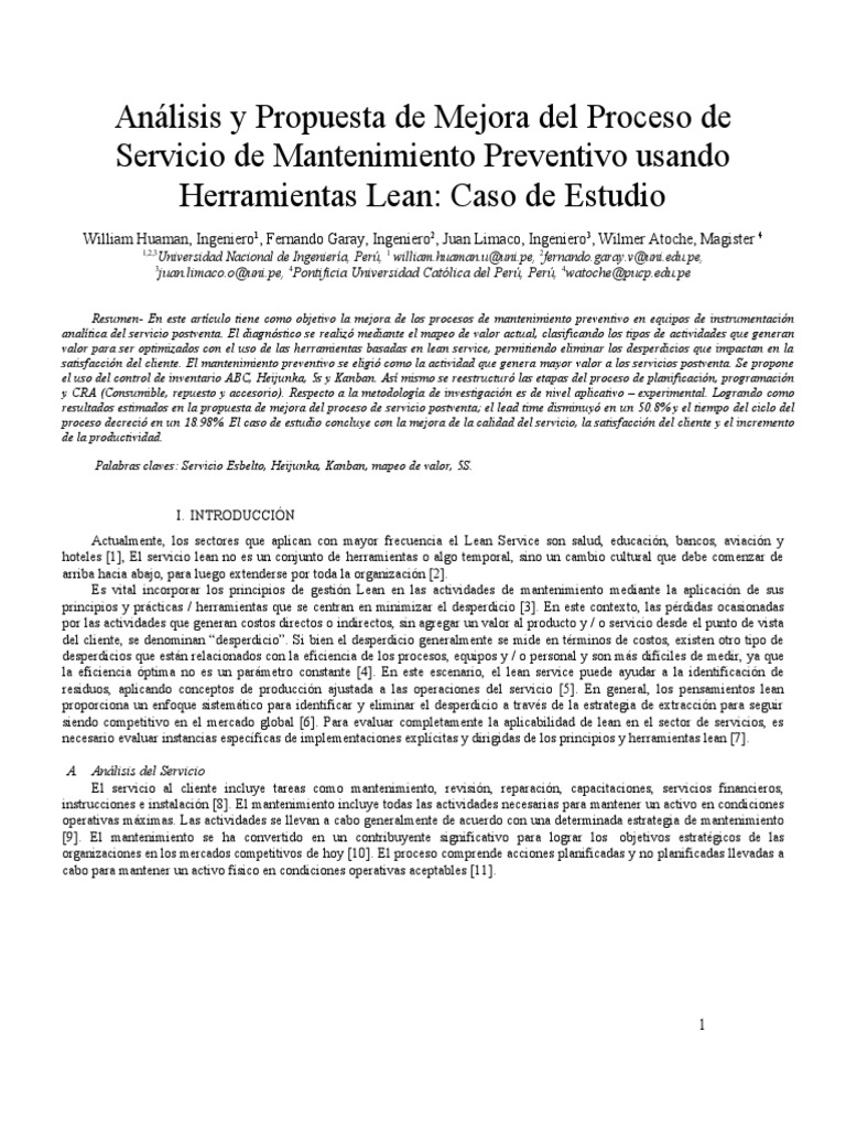Ejemplo Proyecto Lean Manufac | PDF | Lean Manufacturing | Cliente