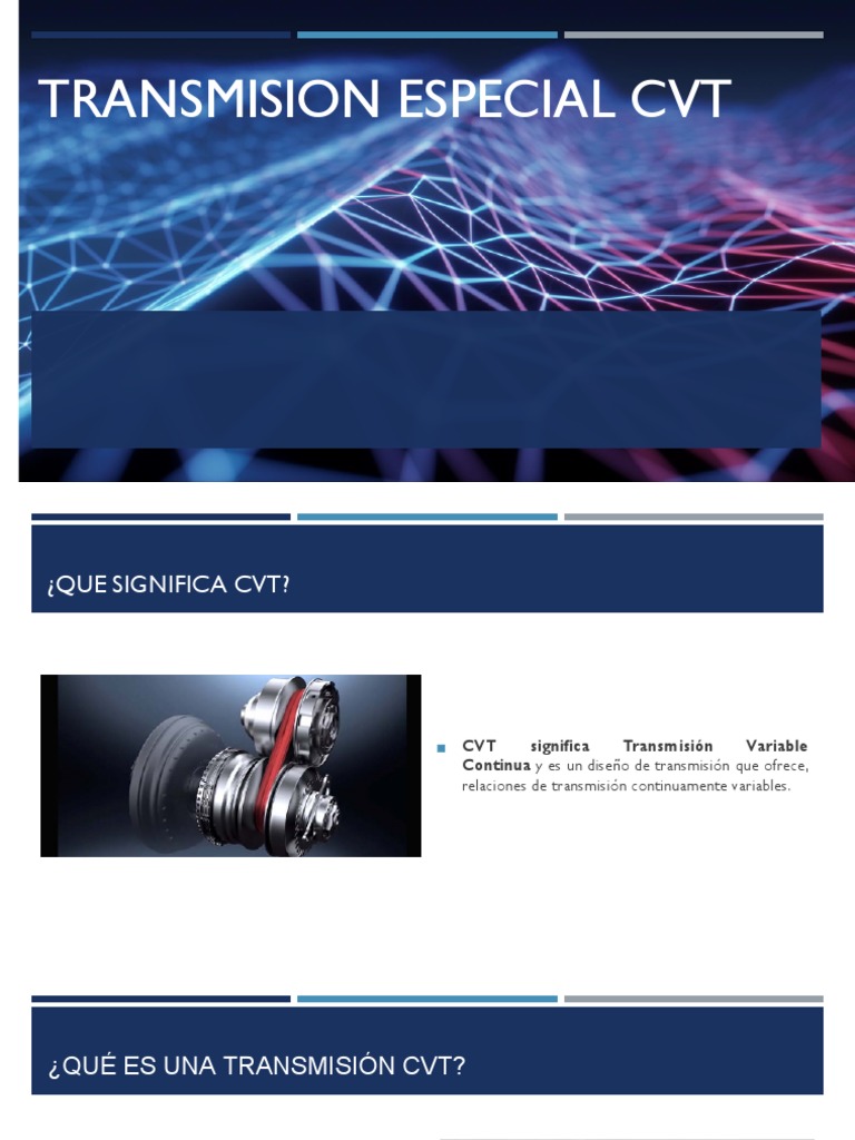 Transmisión CVT: Ventajas y Funcionamiento | PDF | Transmisión ...