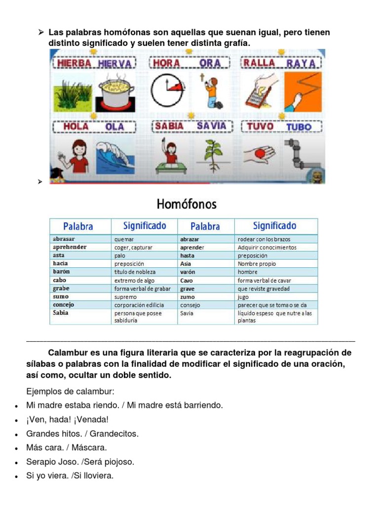 Ejemplos y ejercicios de calambur para niños | PDF | Luna | Lingüística