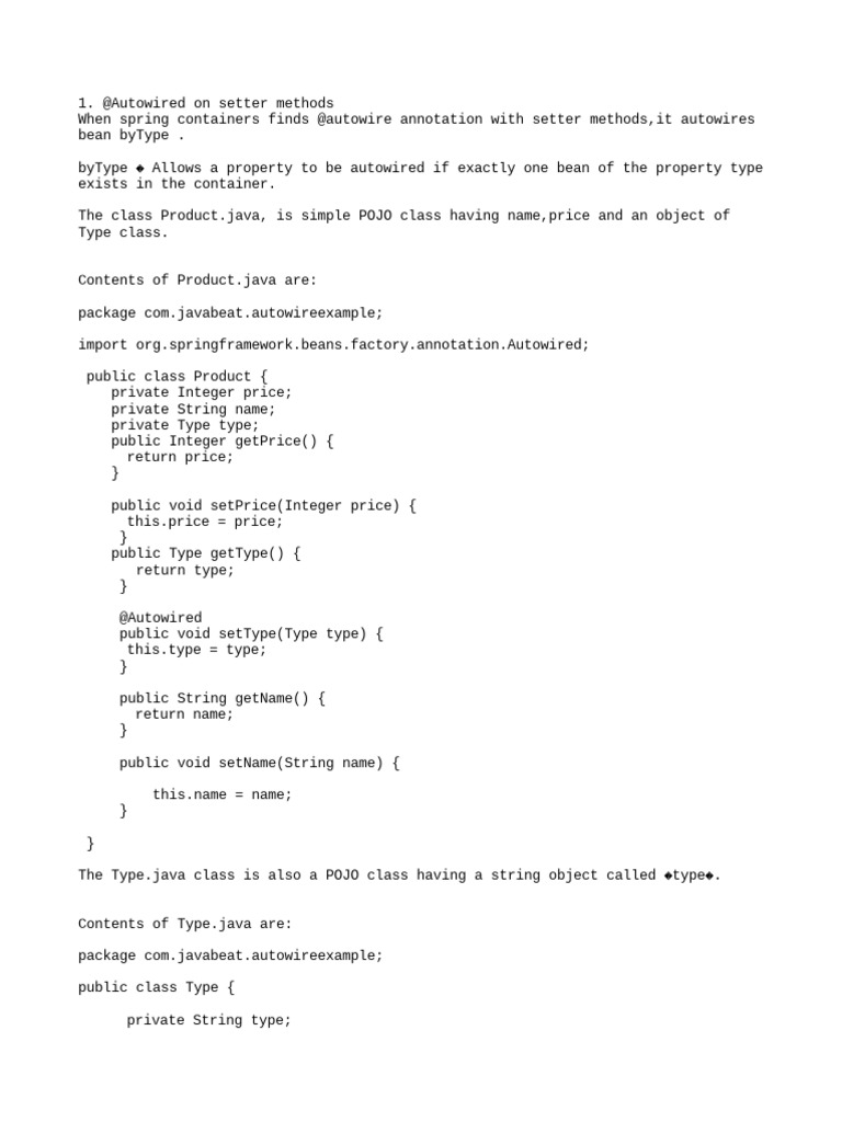 Autowiring Concepts Pdf Constructor Object Oriented Programming Programming 4768