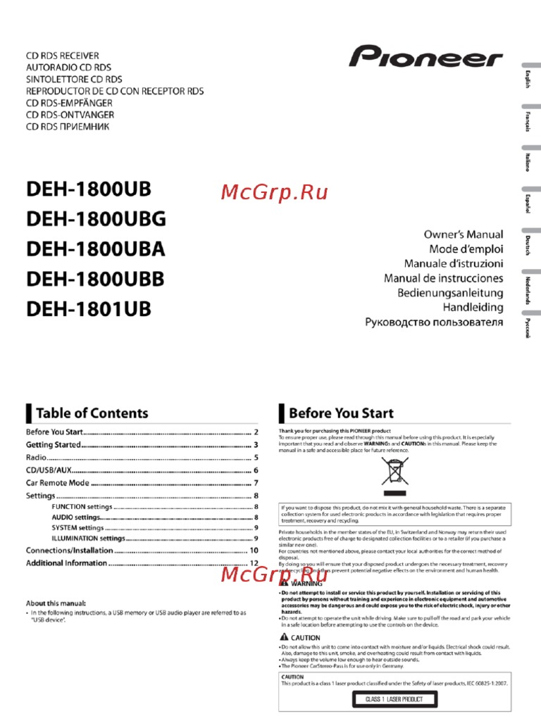 Pioneer QMFG WR6 | PDF