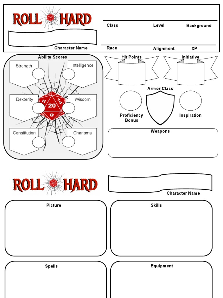 Character Sheet Beginners Roll Hard | PDF