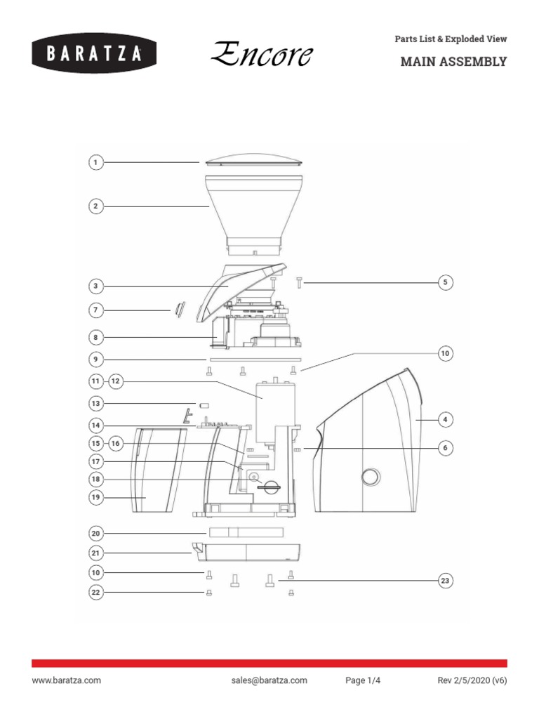 Encore Parts List and Exploded v6 020520 | PDF | Screw | Mechanical Engineering