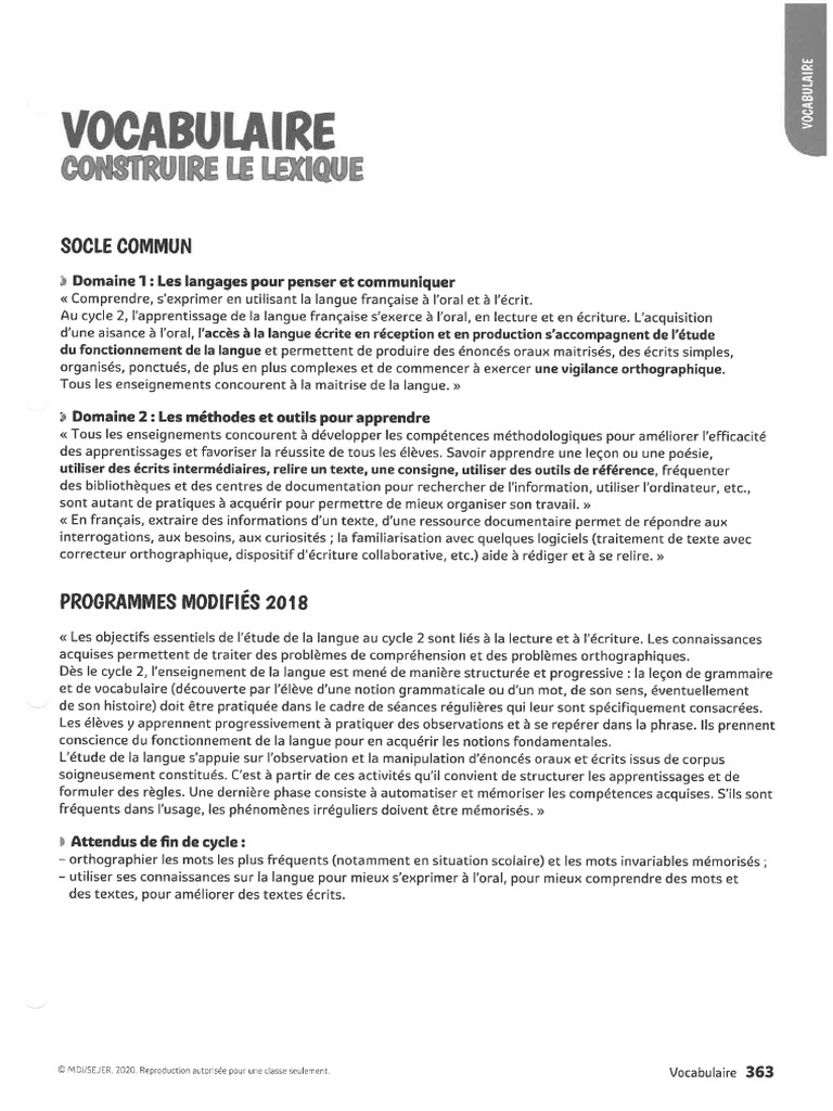 4 Vocabulaire CE | PDF