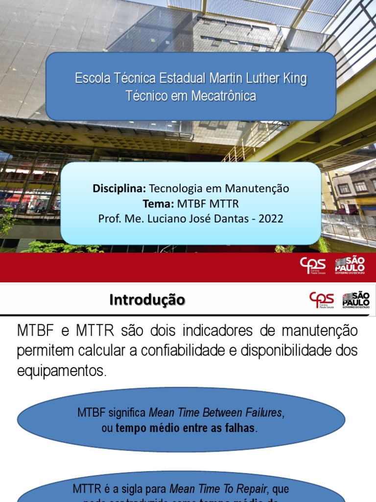 Cálculo de MTBF e MTTR na Manutenção | PDF
