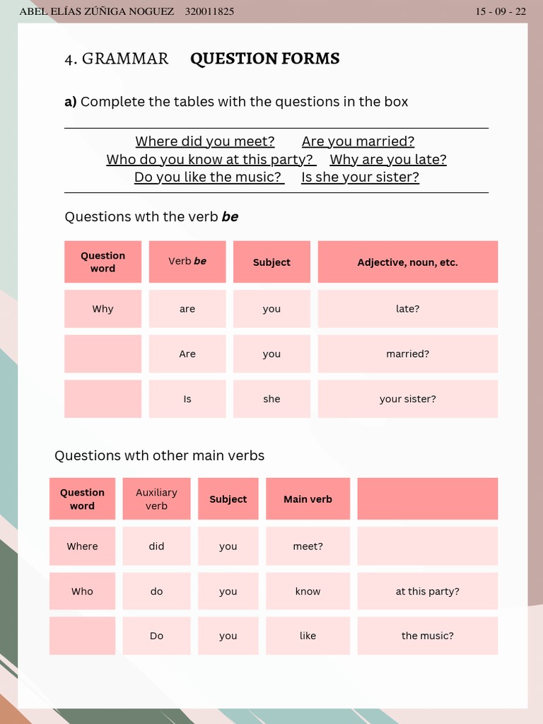 Question Forms | PDF