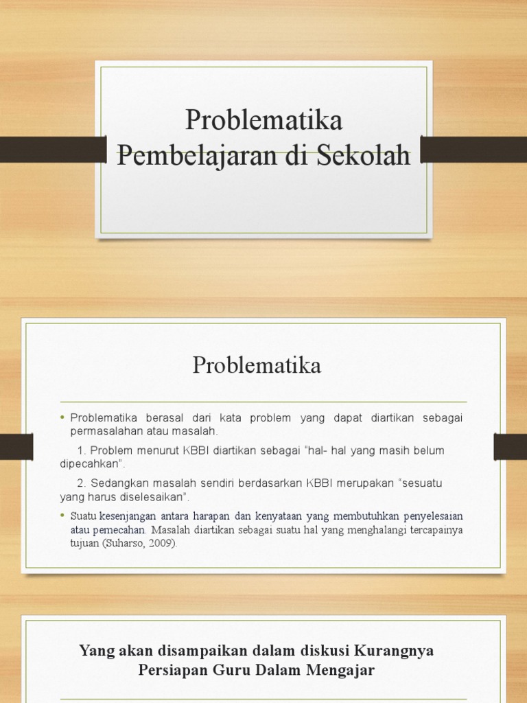 Problematika Pembelajaran Di Sekolah | PDF